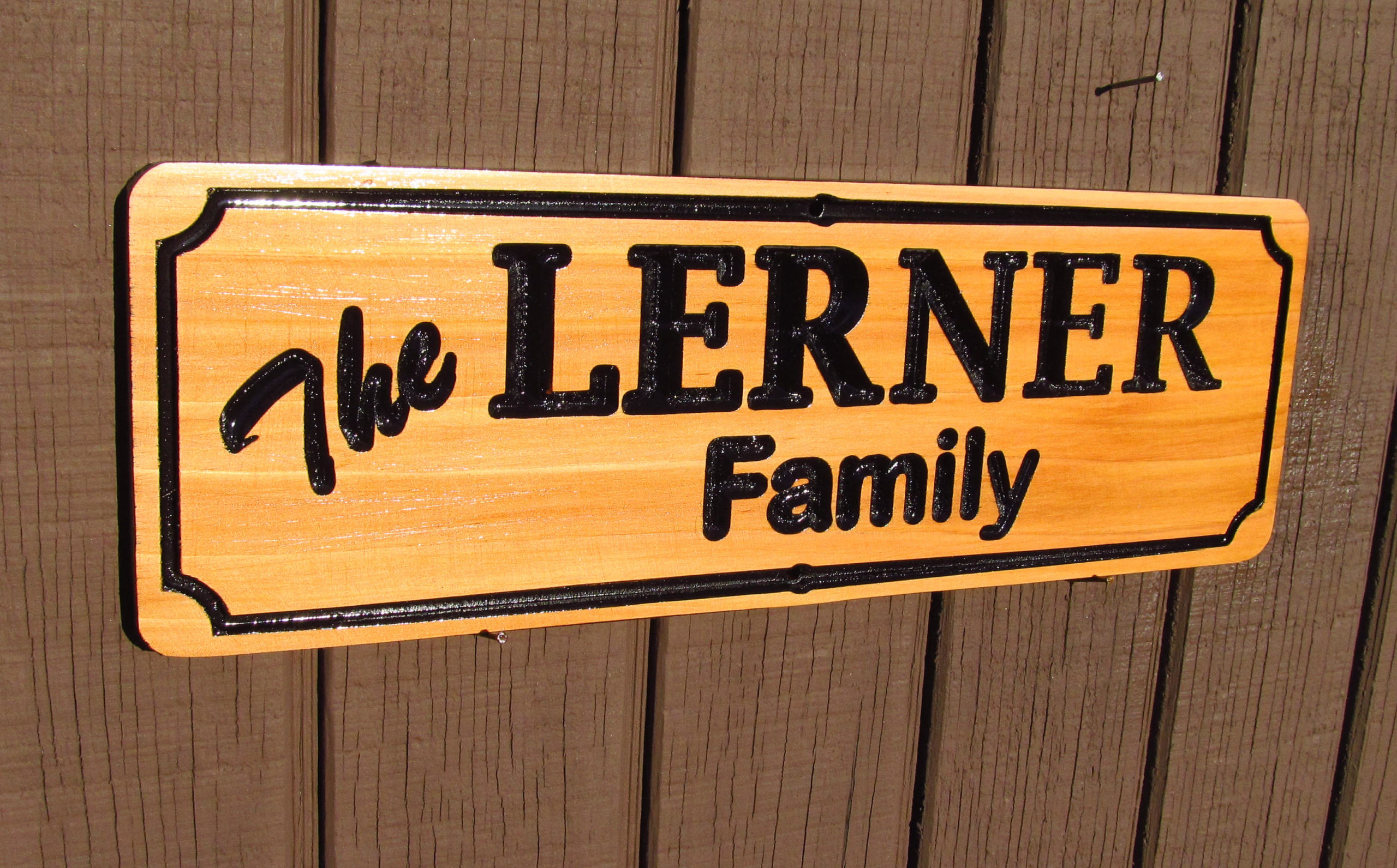 Personalized Carved Western Red Cedar Wood Sign with a Name - Custom Signs
