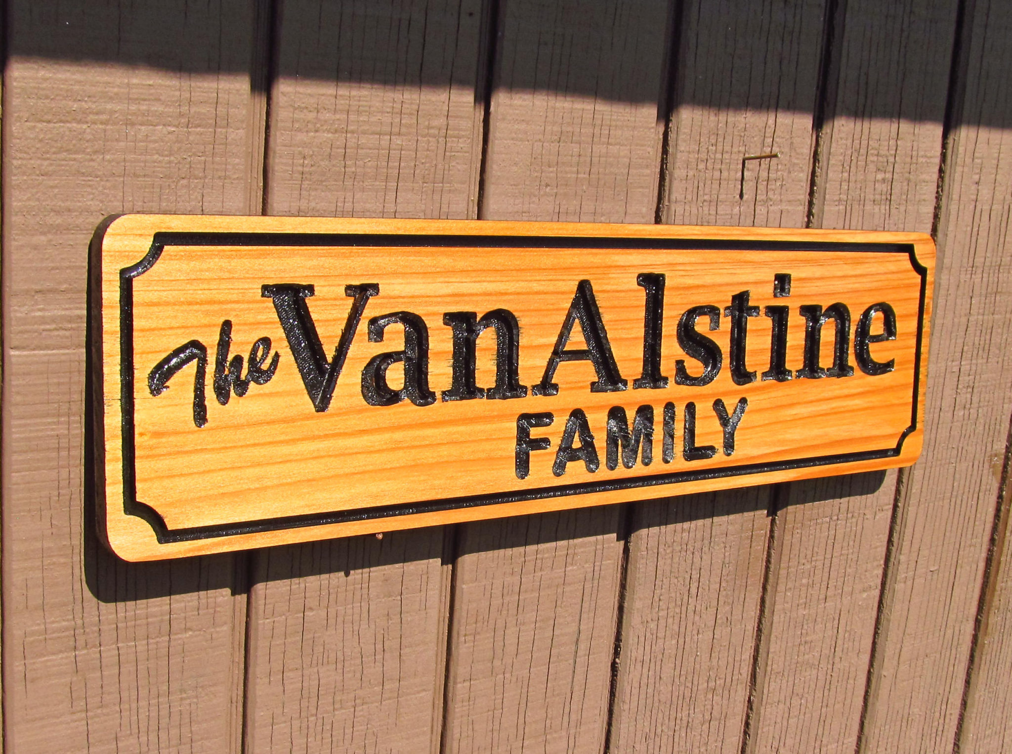 Carved Western Red Cedar Wood Sign with a Personalized Name - Custom Signs